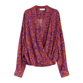 Dries Van Noten Femme, Blouses et Chemises, Multicolore, Taille: 40 FR Manches Longues avec Col en V Profond