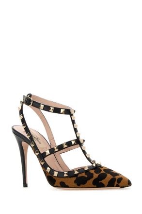 Valentino Garavani Womens Printed Calf Hair Rockstud Pumps Mielet.moronero Scarpe Con Tacco