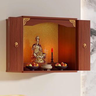 Generic Buddha-Altar, chinesischer Schrein-Altartisch, Wand-Buddha-Nischenaltarschrank, kleine Meditationstische, pers&ouml;nliche Opfergabentische f&uuml;r Puja, Gebet