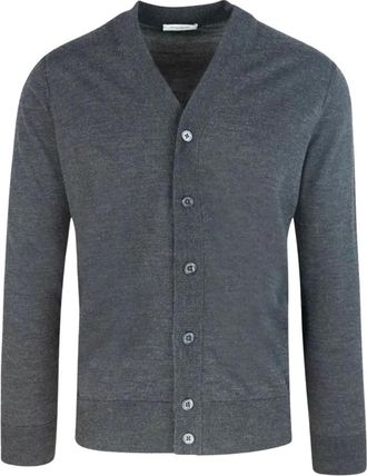 Paolo Pecora Homme, Pulls, Gris, Taille: 2XL Cardigan en m&eacute;rinos
