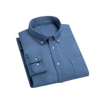 Generic Chemise d&eacute;contract&eacute;e &agrave; manches longues pour homme Oxford ray&eacute; &agrave; carreaux coupe ajust&eacute;e chemise formelle bureau, 803, XXL