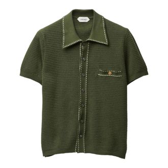 Versace Baumwollstrickshirt - - Tops - Herren - Gr&uuml;n - M