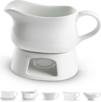 Kook Kook Sauciere & St&ouml;vchen, Keramik-Servierschale, Spender mit W&auml;rmer f&uuml;r Saucen, Dressings und Sahnek&auml;nnchen, gro&szlig;er Griff, mikrowellen- und sp&uuml;lmaschi