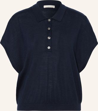 Lilienfels Lilienfels Strick-Poloshirt Mit Merinowolle blau