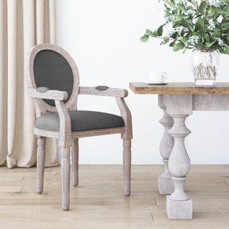 vidaXL Chaise &agrave; manger gris fonc&eacute; 54x56x96,5 cm tissu
