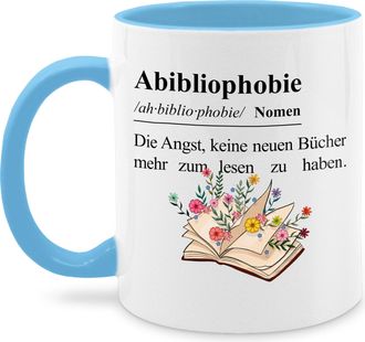 Shirtracer Tasse Tassen 325ml - Statement - Abibliophobie Definition I B&uuml;cherliebhaber Geschenk Buchliebhaber I Lesefreude Geschenk Lesen I B&uuml;cherwurm I Leseratt