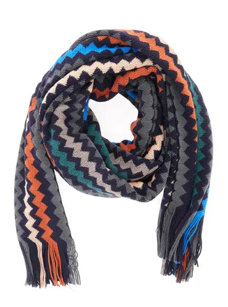 Missoni Mens Scarf Black Wool Blend Acrylic Scarfs