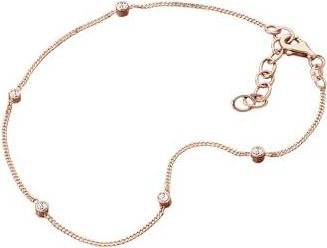 Elli Bracelet de Cheville Basic Cristaux 925 Argent Plaqué Or Rosé