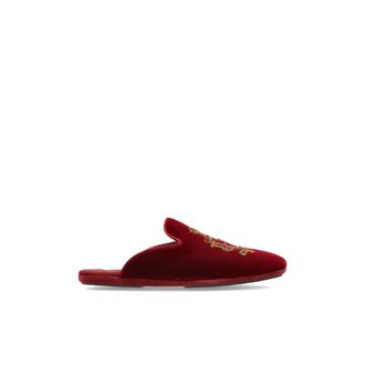 Dolce & Gabbana Velvet Slippers mit Stickerei - - Shoes - Herren - Rot - 40 EU