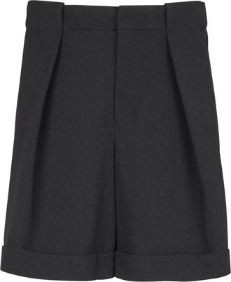 Balmain Homme, Shorts, Noir, Taille: S Pleated gabardine shorts