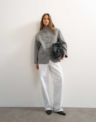 Topshop formeller Blazermantel in Grau