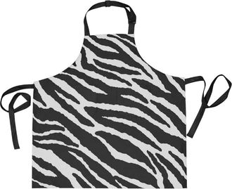 Montoj Schürze mit Tierfell, Zebramuster, strapazierfähig, mit Taschen, Kreuzgurten und verstellbar