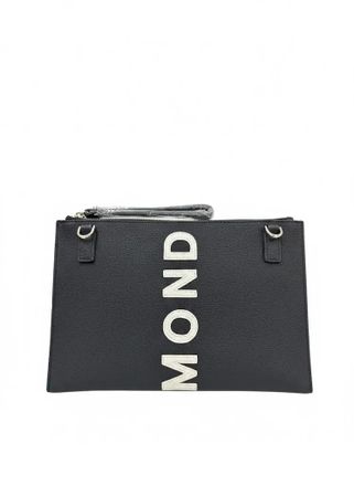 John Richmond Clutches - Textured Black Rectangular Pochette - Gr. unisize - in Schwarz - f&uuml;r Damen
