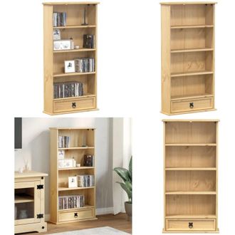 vidaXL CD-Schrank Corona 52x17,5x103 cm Massivholz Kiefer - CD Regal - Holzm&ouml;bel - Buche - B&uuml;cherregal - Sideboard - Home & Living