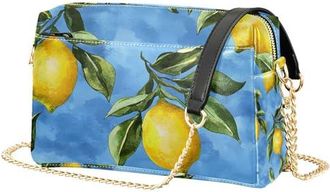 Mnsruu Sacs à bandoulière pour femme, sac à main en cuir bleu citron, sac à main