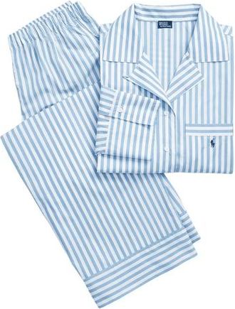 Polo Ralph Lauren Gestreiftes Pyjama-Set aus Baumwolle Polo Ralph Lauren in Blau