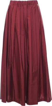 Souvenir Femme, Jupes, Rouge, Taille: 36 FR Pliss&eacute; Midi Skirt