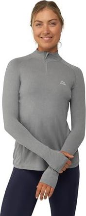 Danish Endurance T-Shirt de Sport Manches Longues Femme, Léger & Respirant, Ultra Stretch, Running, Gris Chiné, L