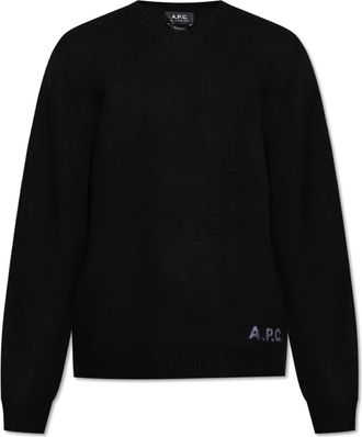 A.P.C. Wollpullover mit Logo - - Knitwear - Herren - Schwarzk - L