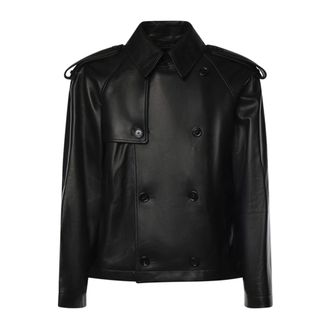 Burberry Homme, Vestes, Noir, Taille: 2XL Leather Vestes