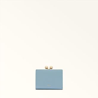 Furla Dots Kompaktes Portemonnaie S Carta Da Zucchero Blau Sidney-kalbsleder Damen