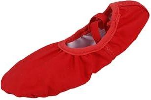 Generic Chaussures de ballet d&eacute;contract&eacute;es et confortables avec semelle fendue - Couleur unie - Pliable - Pour la danse, le yoga, la gymnastique, Rouge, 37.5 