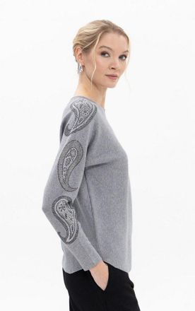Passioni Strickpullover mit Paisley-Design