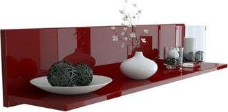 Vladon &Eacute;tag&egrave;re Murale Skadu, Tablette Murale avec Surface de Rangement, Bordeaux Haute Brillance (97,5 x 18,5 x 18,5 cm)