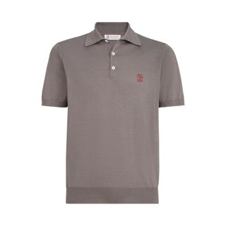 Brunello Cucinelli Homme, Tops, Gris, Taille: XL Polo &agrave; Manches Courtes