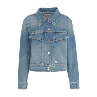 Closed Blaue Cropped Denim Jacke - - Jackets - Damen - Blau - L