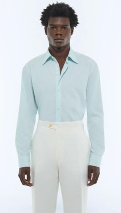 Fursac Chemise &agrave; col hirondelle en coton - Taille 37 - Homme