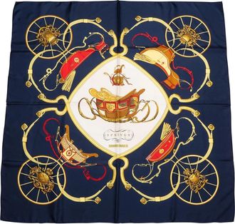 Herm&egrave;s T&uuml;cher & Schals - Hermes Classic Springn Silk Carre 90 Scarf Tuch - Gr. unisize - in Blau - f&uuml;r Damen