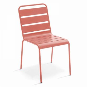 Oviala Chaise de jardin en m&eacute;tal argile - Palavas