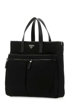 Prada Mens Black Nylon Handbag F0002 Poliammidericiclata-Vitello Borse A Mano Bag