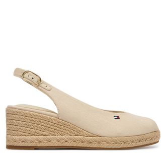Tommy Hilfiger Espadrilles Tommy Hilfiger Mid Wedge Espad Slingback FW0FW09228 Beige