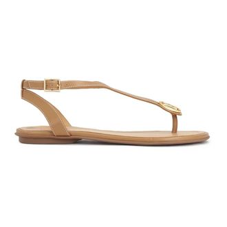 Kazar Monogrammierte Leder-Zehentrenner-Sandalen - - Shoes - Damen - Braun - 40 EU