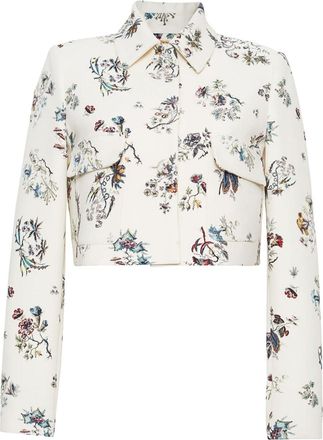 Adam Lippes Jacke mit Blumenmuster - Weiß