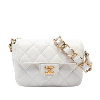 Chanel Pre-owned Vintage Classic Flap Crossbody Bag - Femme - Pre-owned - Blanc - Taille: ONE Size