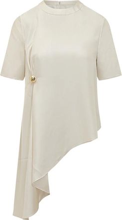 Loulou Studio Femme, Blouses et Chemises, Blanc, Taille: 40 FR Madea Asymmetric Top