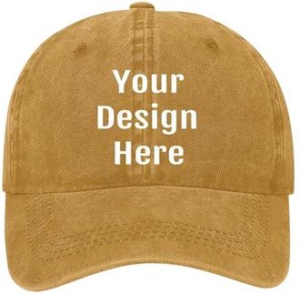 Generic Casquette de baseball personnalis&eacute;e, chapeau personnalis&eacute; avec logo brod&eacute; et photo imprim&eacute;e, image, chapeau de papa vintage en coton d&eacute;lav&eacute; r&eacute;glable, 