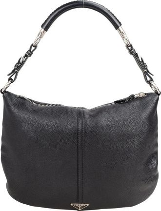 Prada Crossbody Bags - Prada Calfskin Triangle Hobo Bag - Gr. unisize - in Schwarz - f&uuml;r Damen