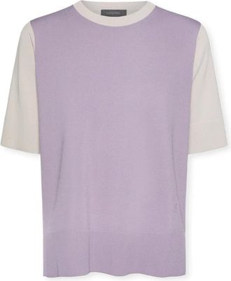 Elena Miro Femme, Pulls, Violet, Taille: 44 FR Top &agrave; Manches Courtes en M&eacute;lange de Viscose