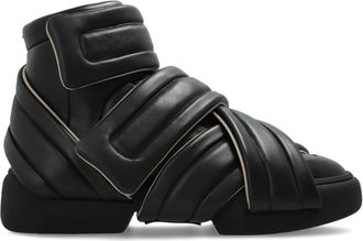 Maison Margiela Homme, Chaussures, Noir, Taille: 45 EU Future Show Leather Baskets