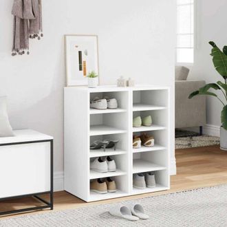 vidaXL Vidaxl - Armoires &agrave; chaussures 2pcs Blanc 31,5x35x70cm Bois ding&eacute;nierie