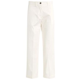 Nine In The Morning Femme, Pantalons, Blanc, Taille: W30 Montana Low Rise Chino