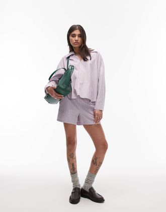 Résumé Resume - Short densemble à enfiler à rayures avec taille à cordon de serrage - Cuivre-Multicolore