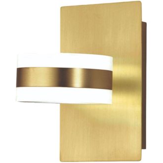 Fabas Luce Dunk - Applique murale ronde Fabas Luce 2 lumi&egrave;res - Applique murale LED 16W &agrave; intensit&eacute; variable - Laiton satin&eacute;