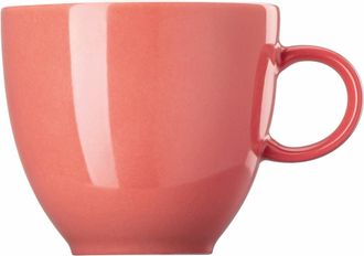 Thomas Sunny Day Soft Red Espresso-/Mokka-Obertasse - Kleine Tasse aus Porzellan für Espresso, Kaffeetasse, Porzellantasse Mokka Kaffee, Spülmaschine, Mikrow