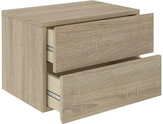 IDIMEX Chevet suspendu florent, en m&eacute;lamin&eacute; d&eacute;cor ch&ecirc;ne sonoma