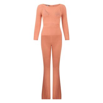 Alberta Ferretti Figurbetonter Jumpsuit mit ausgestelltem Bein - - Jumpsuits & Playsuits - Damen - Rosa - S